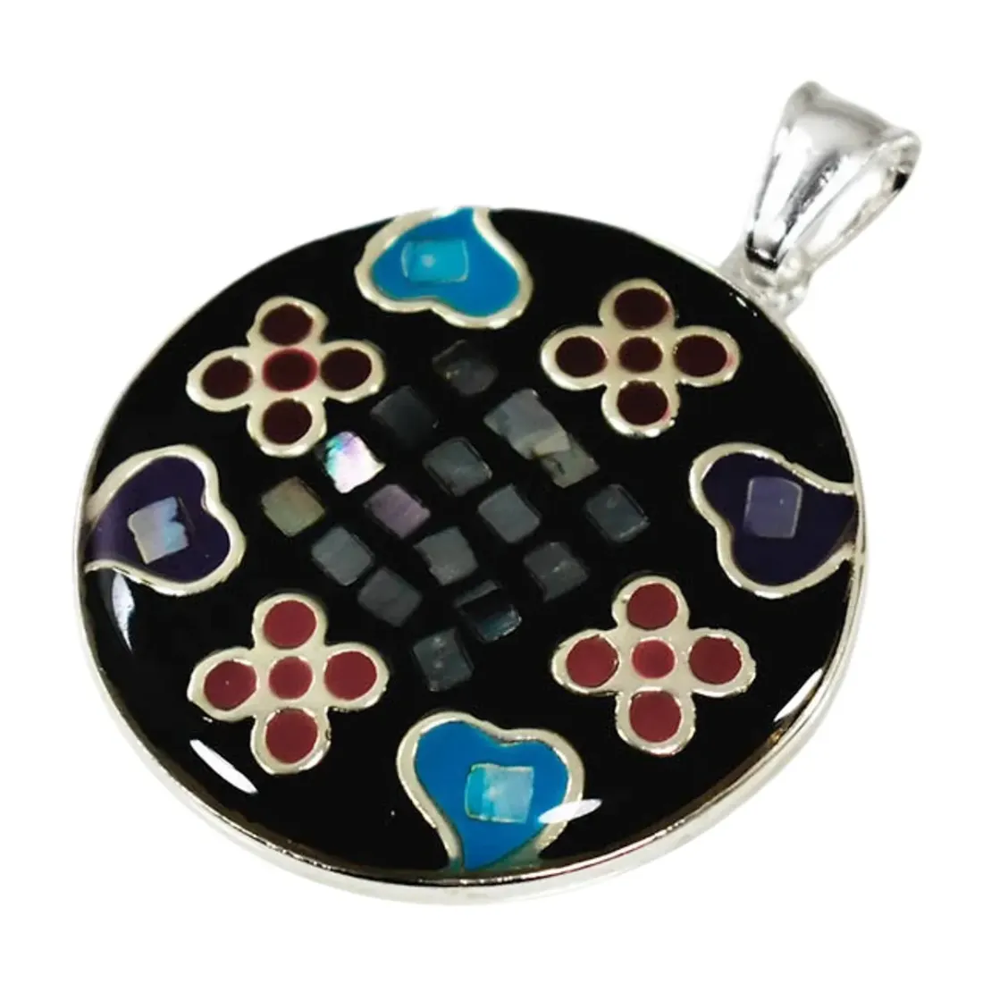 DIJE CÍRCULO NÁCAR OSCURO 45MM - Maba Joyas