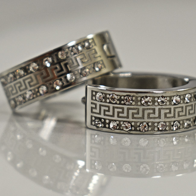 ARO GUARDA GRIEGA Y CRISTALES - Maba Joyas